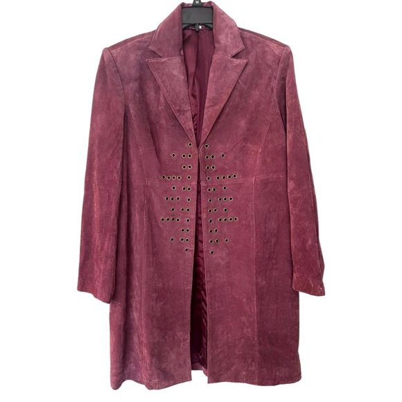 Bandolino | Jackets & Coats | Bandolino Purple Riveted Leather Coat ...